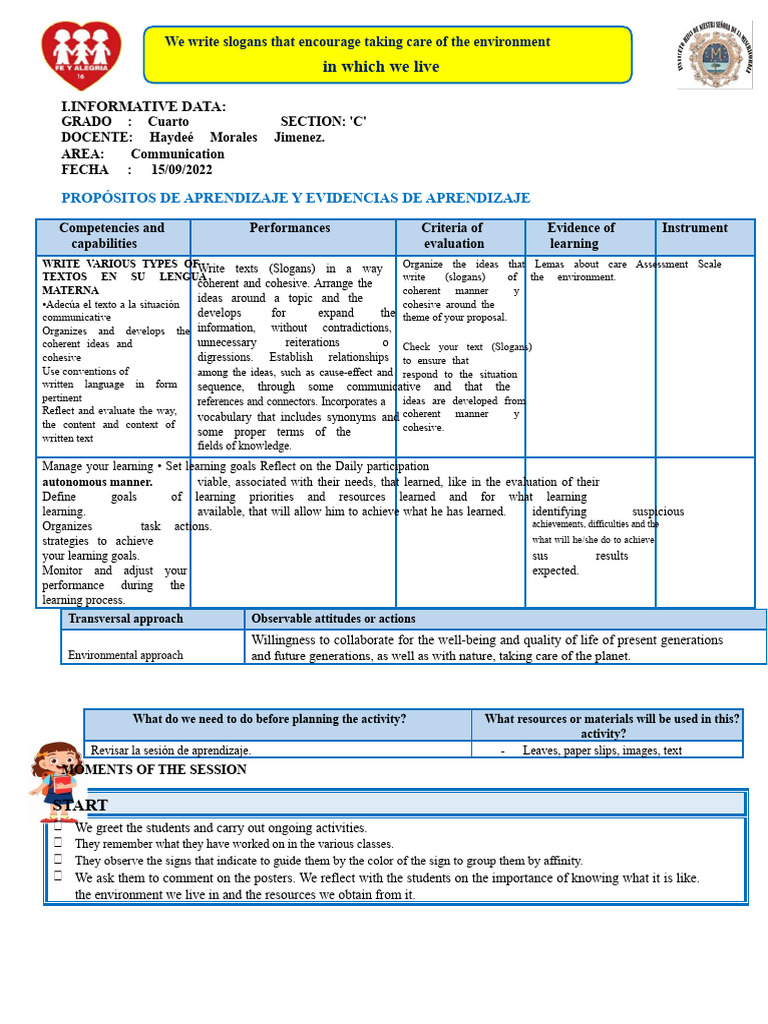 Communication_We write slogans TO MOTIVATE ENVIRONMENTAL CARE | PDF ...