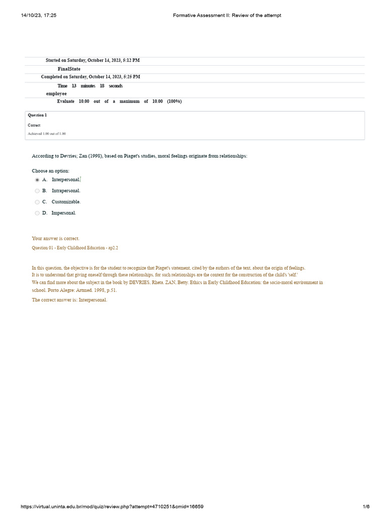 Formative Assessment II - Review of The Attempt Early Childhood ...