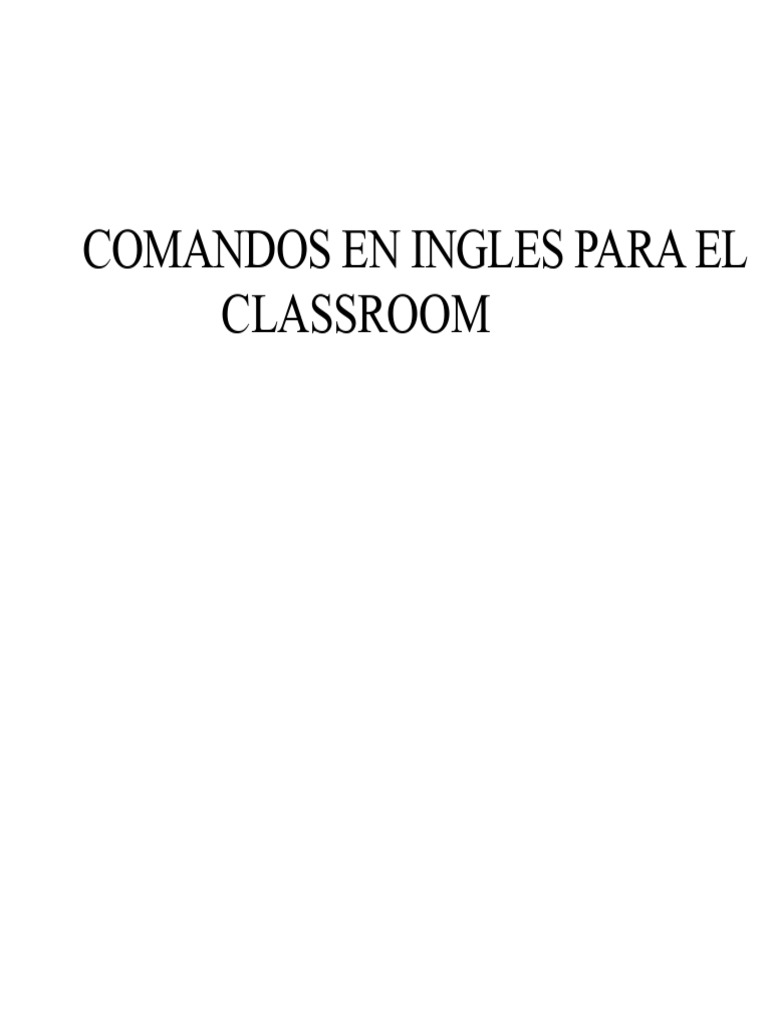 COMMANDS IN ENGLISH FOR THE CLASSROOM.pdf | PDF