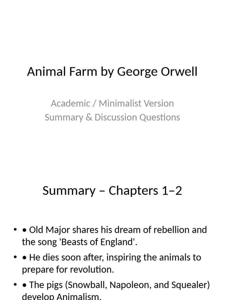 Animal Farm Summary & Analysis Guide | PDF