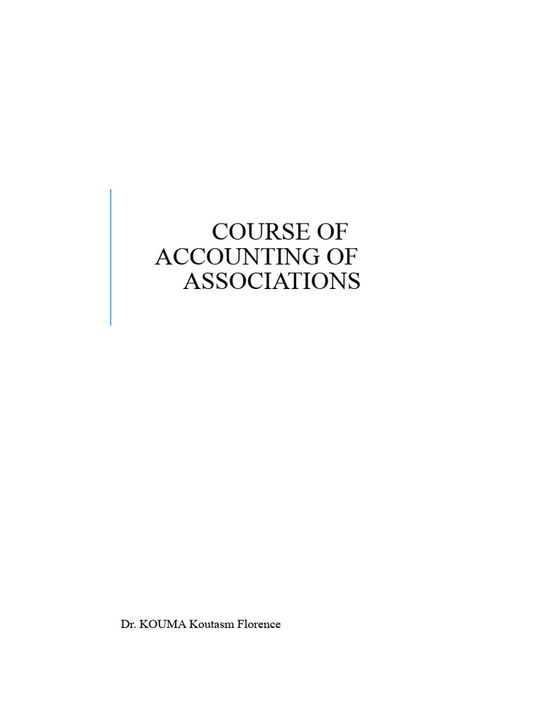 Course On Accounting For Associations | PDF | Debits And Credits | Expense