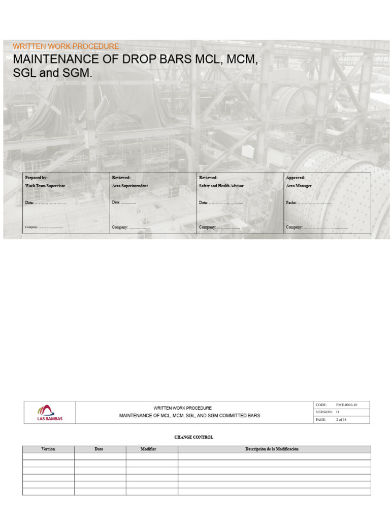 PME-0000-10 Maintenance. Incoming Bars MCL, MCM, SGL and SGM - Rev D ...