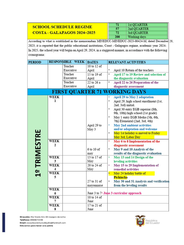 School Calendar 2024 - 2025 | PDF | Academic Term