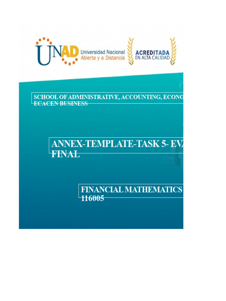 Financial Mathematics Evaluation Tasks | PDF | Interest | Expense