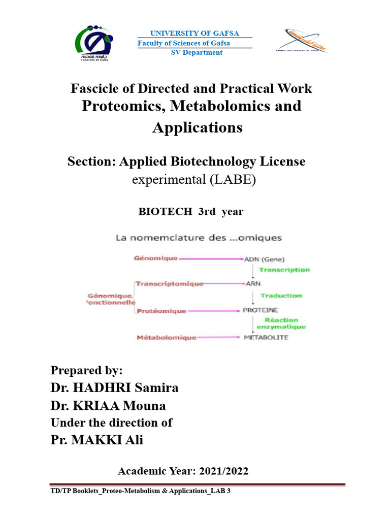 Proteomics and Metabolomics Lab Guide | PDF | Gel Electrophoresis ...