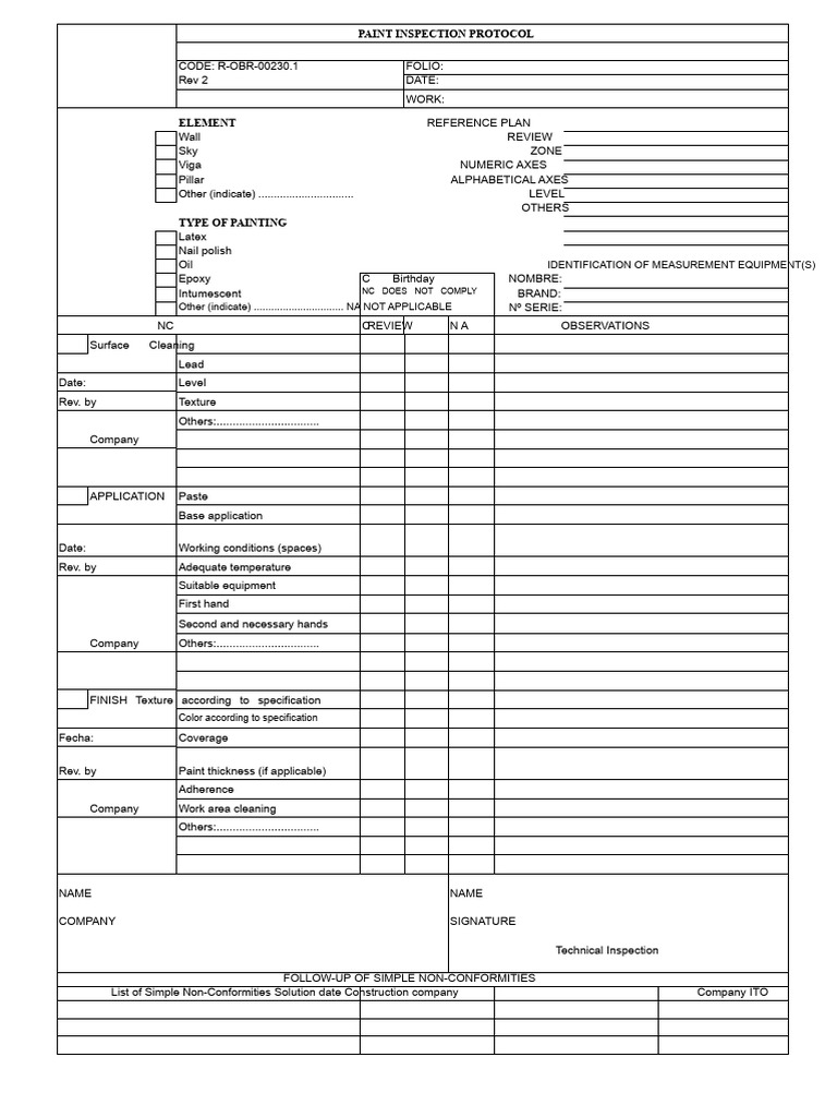 Paint Inspection Protocol Guide | PDF | Paint