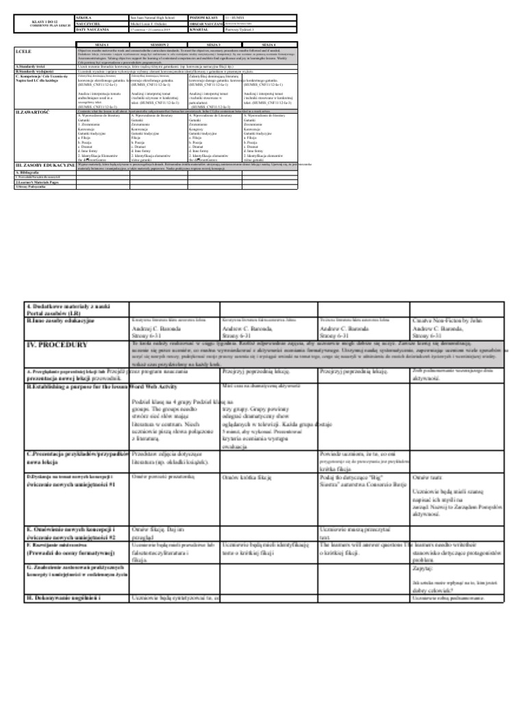 Codzienny Dziennik Lekcji (Twórcze Pisanie) | PDF