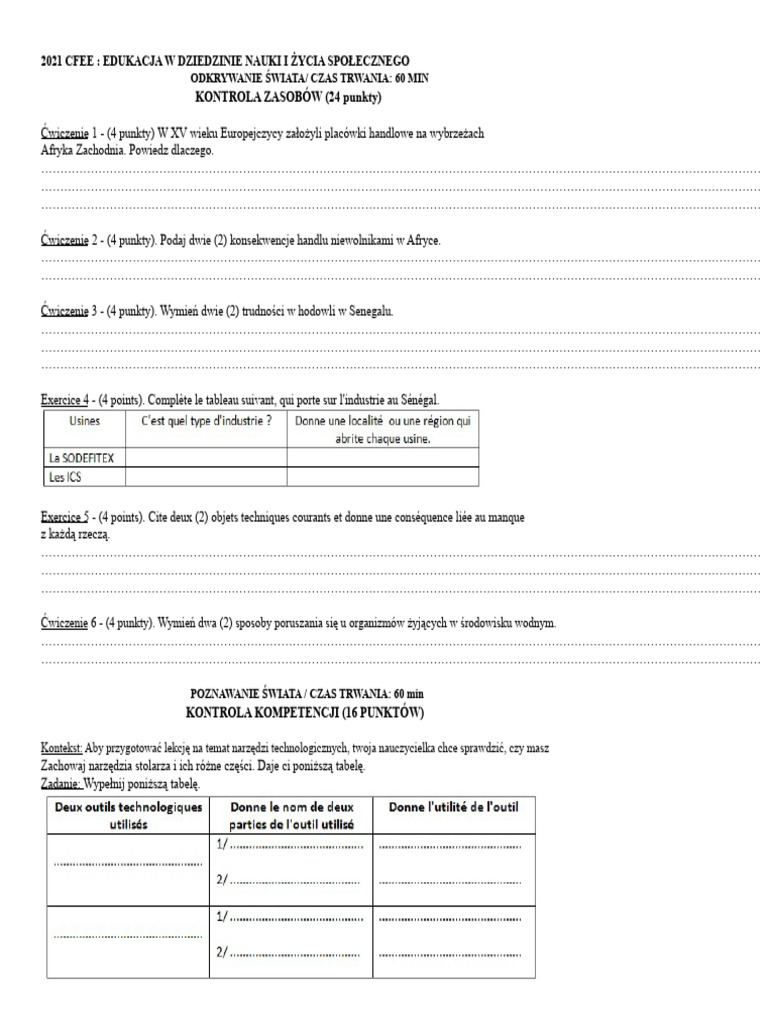 2021 Cfee Odkrywanie Świata | PDF