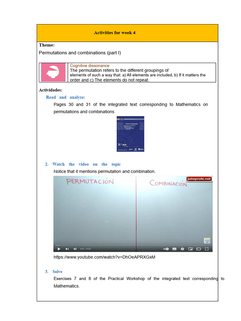 S34.1 Permutations and Combinations (Part I) | PDF | Permutation | Mathematics