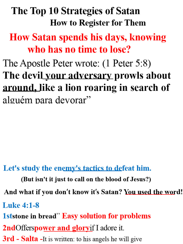 10 Strategies of Satan | PDF | Satan | Jesus