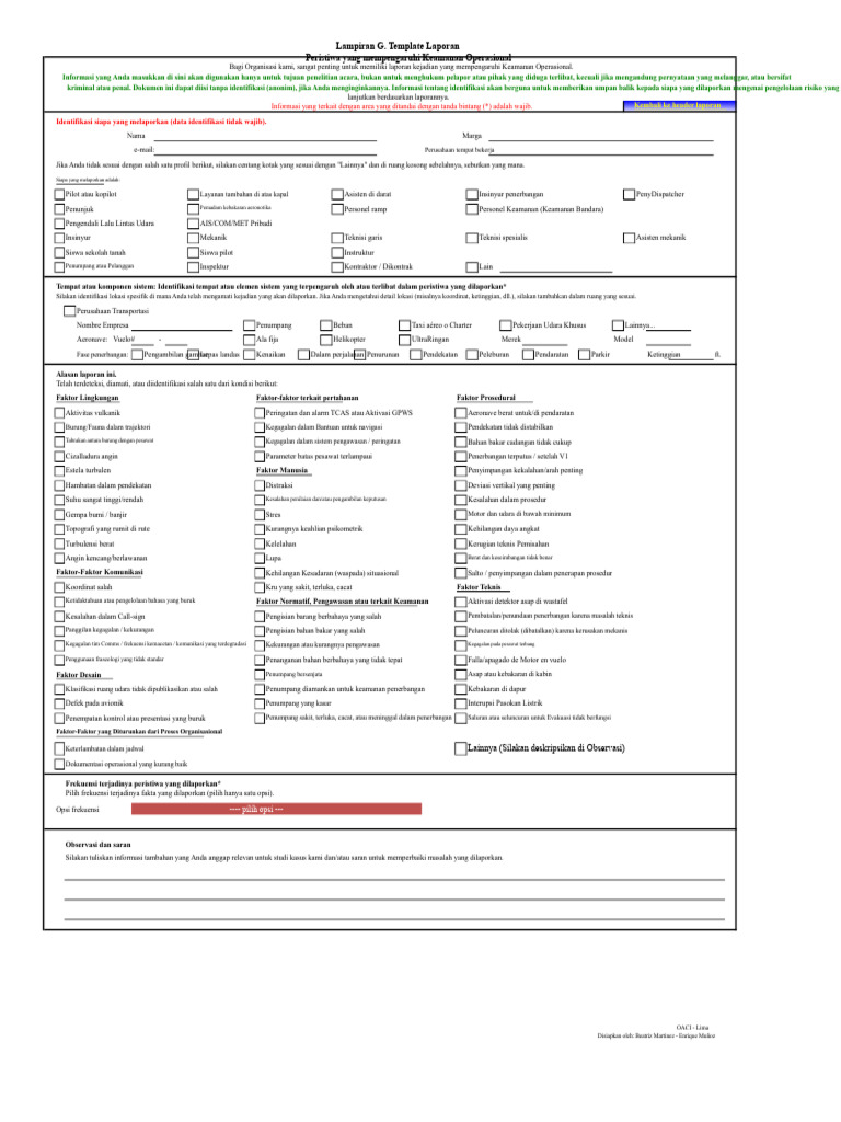 Contoh Format Laporan Bahaya | PDF