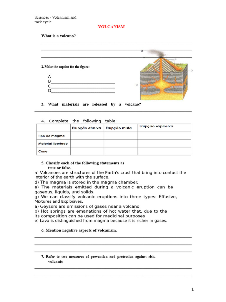 7th Grade - 4th Science Test | PDF | Volcano | Minerals