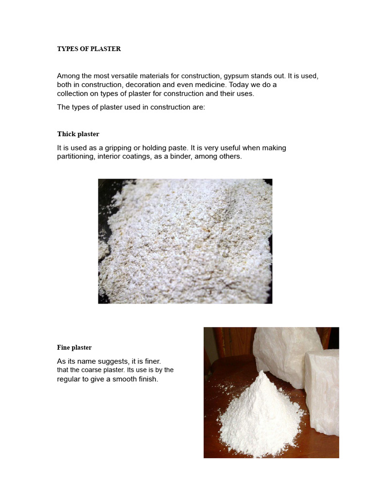 Types of Plasters | PDF