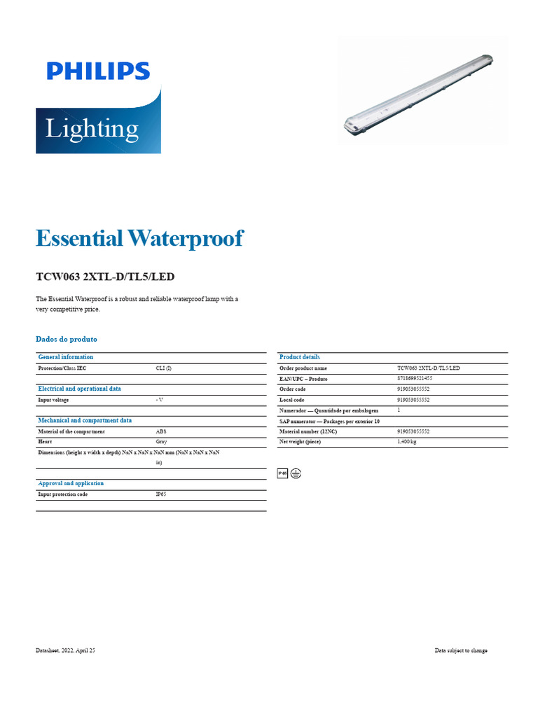 Philips TCW063 2XTL-D-TL5-LED Luminaire | PDF