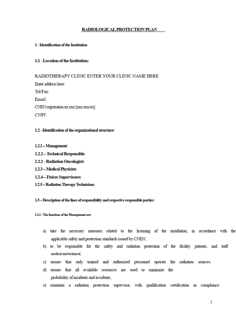 Radiological Protection Plan Overview | PDF | Radiation Protection ...