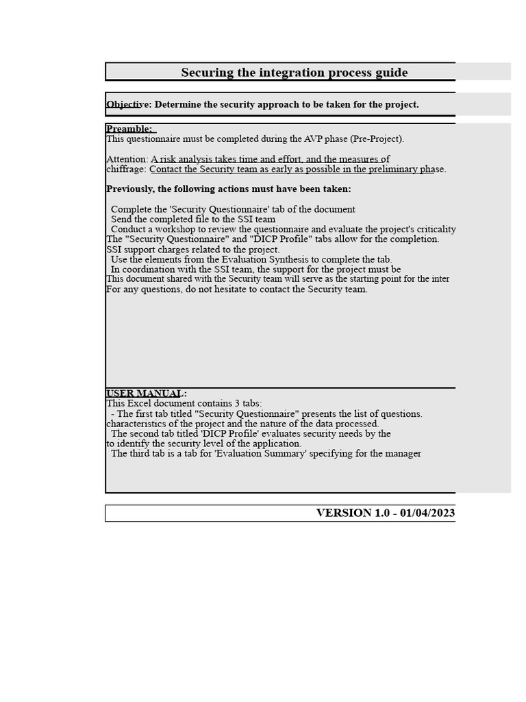 ISP Security Questionnaire V.0.1 | PDF | Risk | Information