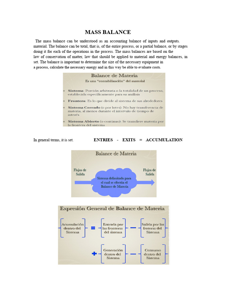 Mass Balance | PDF | Variable (Mathematics) | Equations