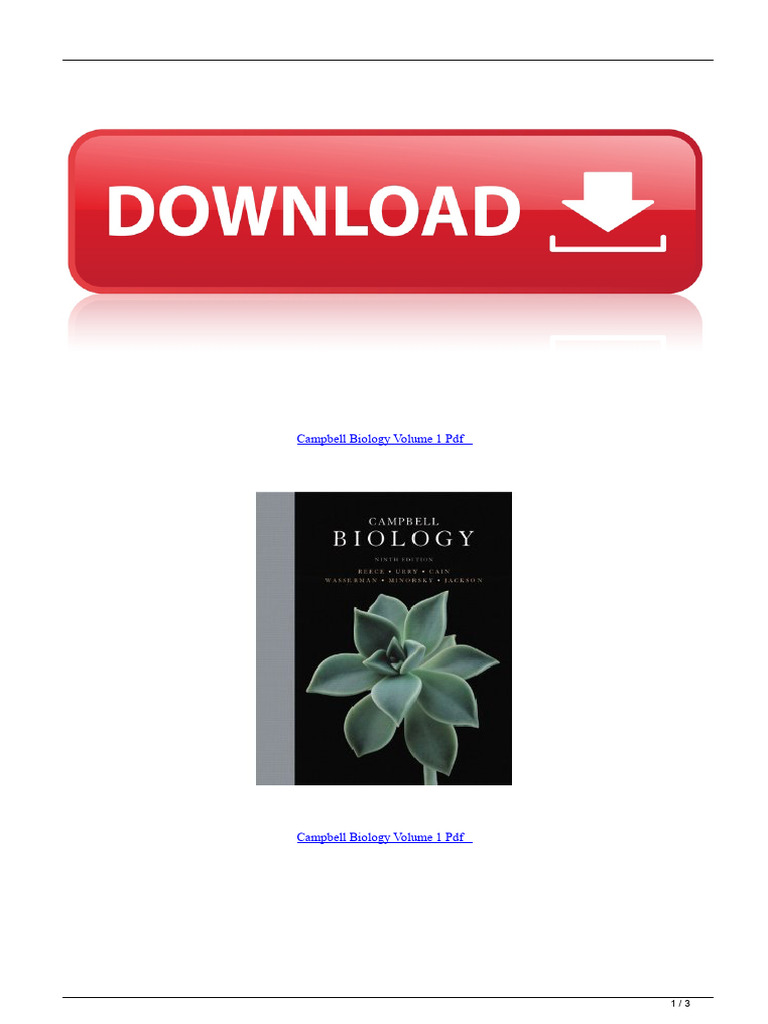 Campbell Biology Volume 1 PDF | PDF