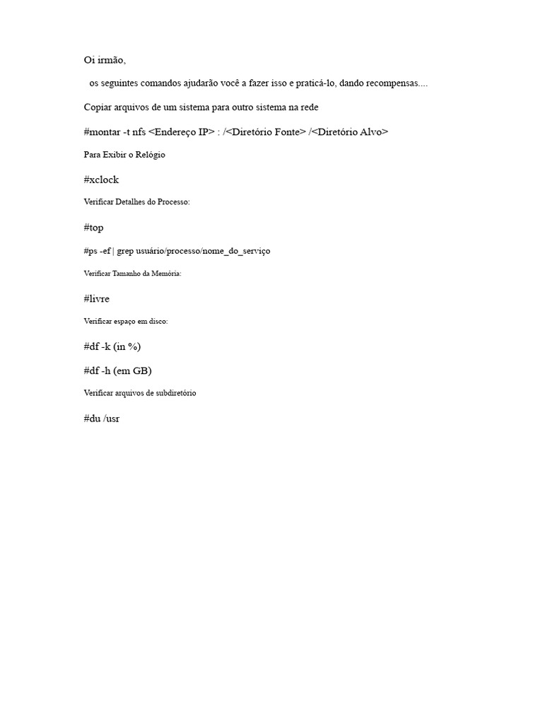 Comandos UNIX Essenciais para SAP BASIS | PDF | Sistema de arquivo | Unix