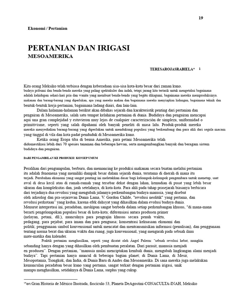 1. Pertanian dan irigasi di Mesoamerika | PDF