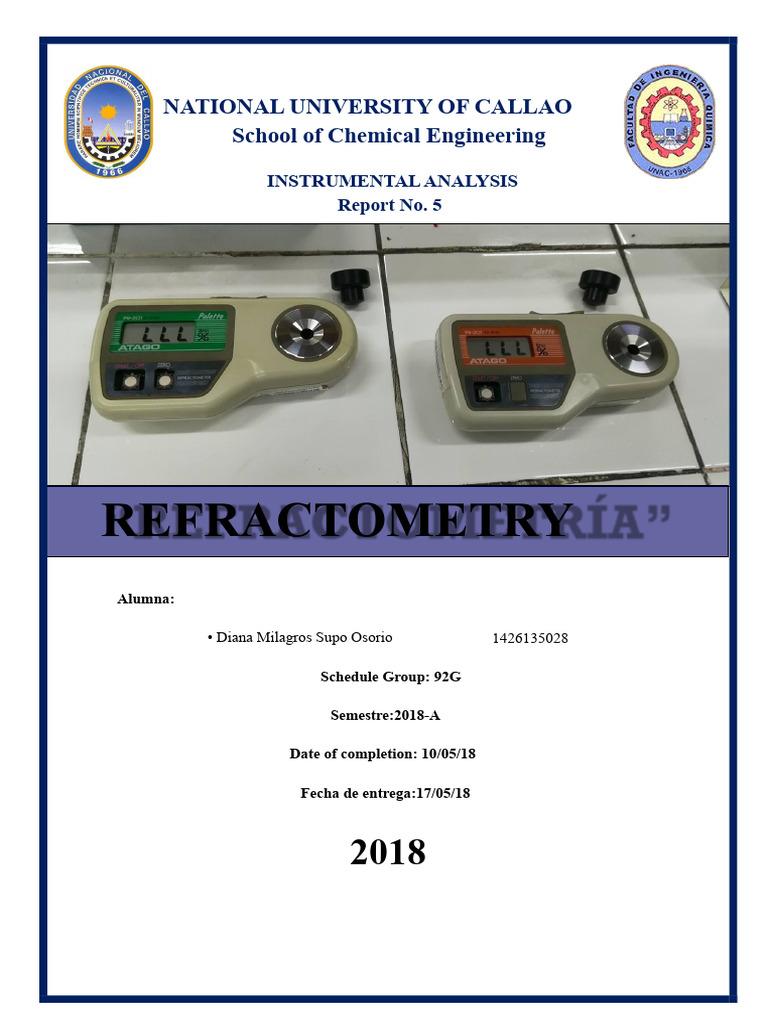 5th Instrumental Analysis Report | PDF | Refractive Index | Applied And ...