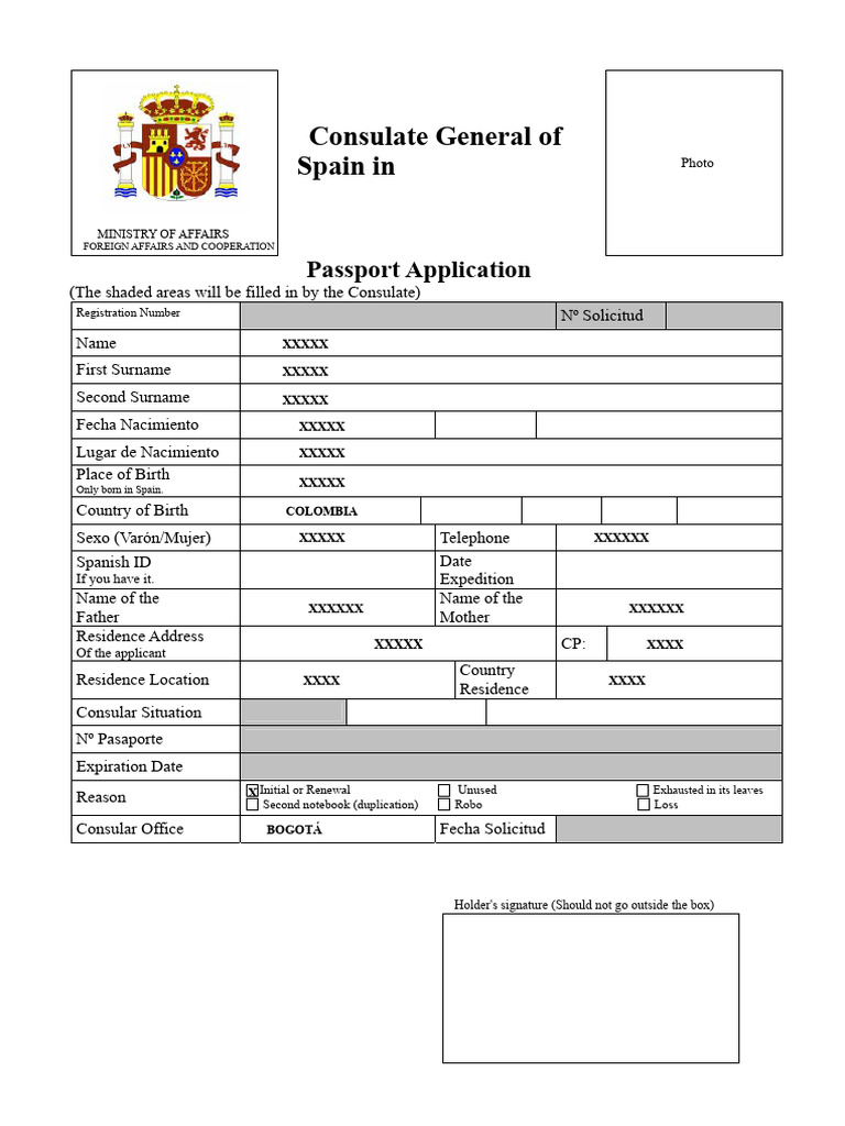 Spanish Passport Application Form | PDF | Passport | Identity Document