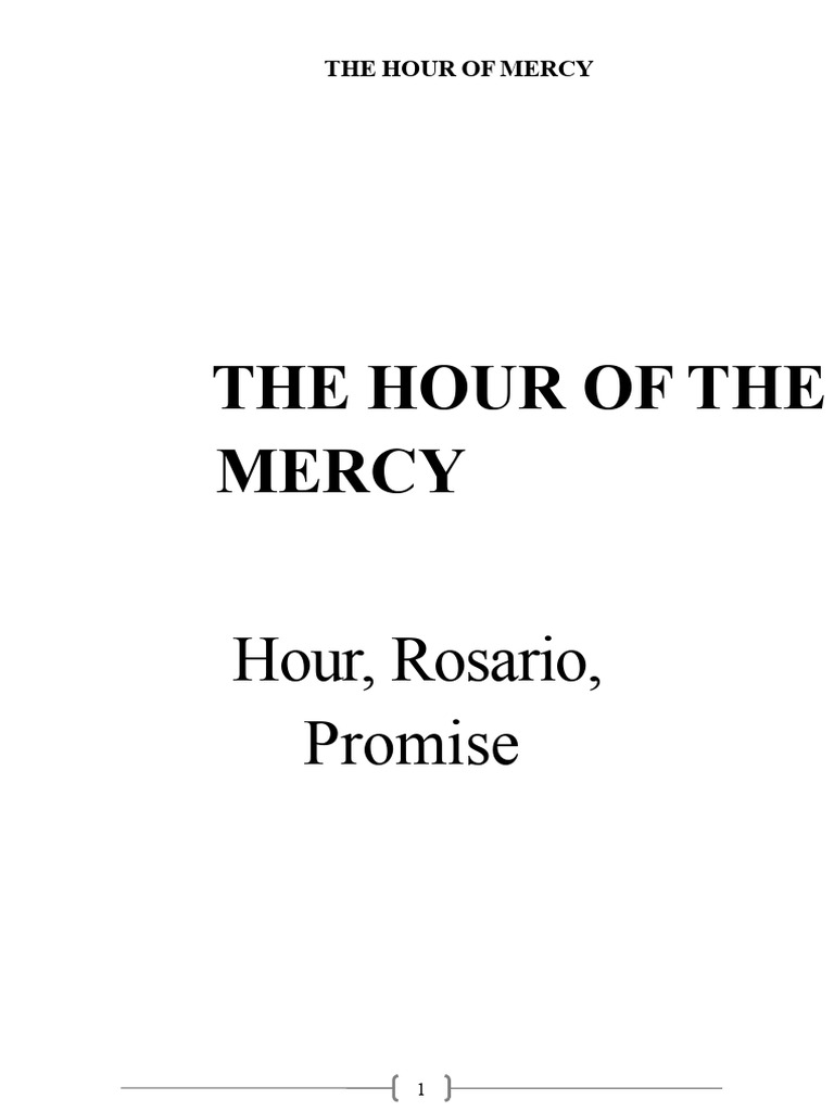 Divine Mercy Hour: Prayer and Promises | PDF | Mercy | Religious Belief ...