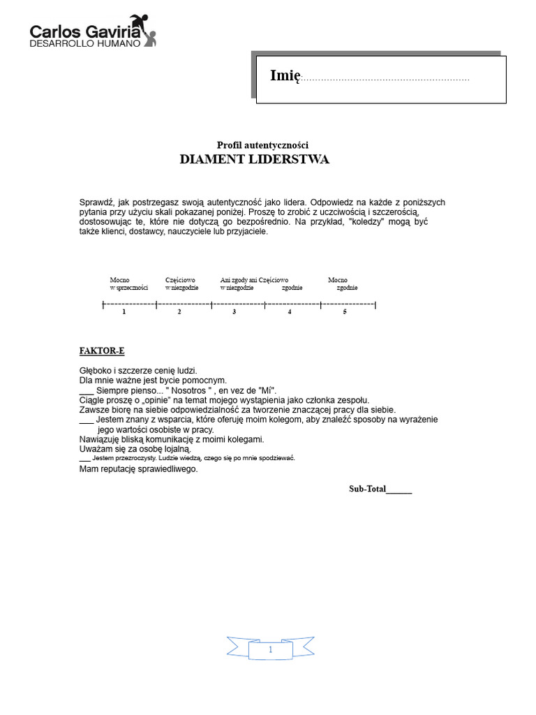 Diament Przywództwa CG Test | PDF