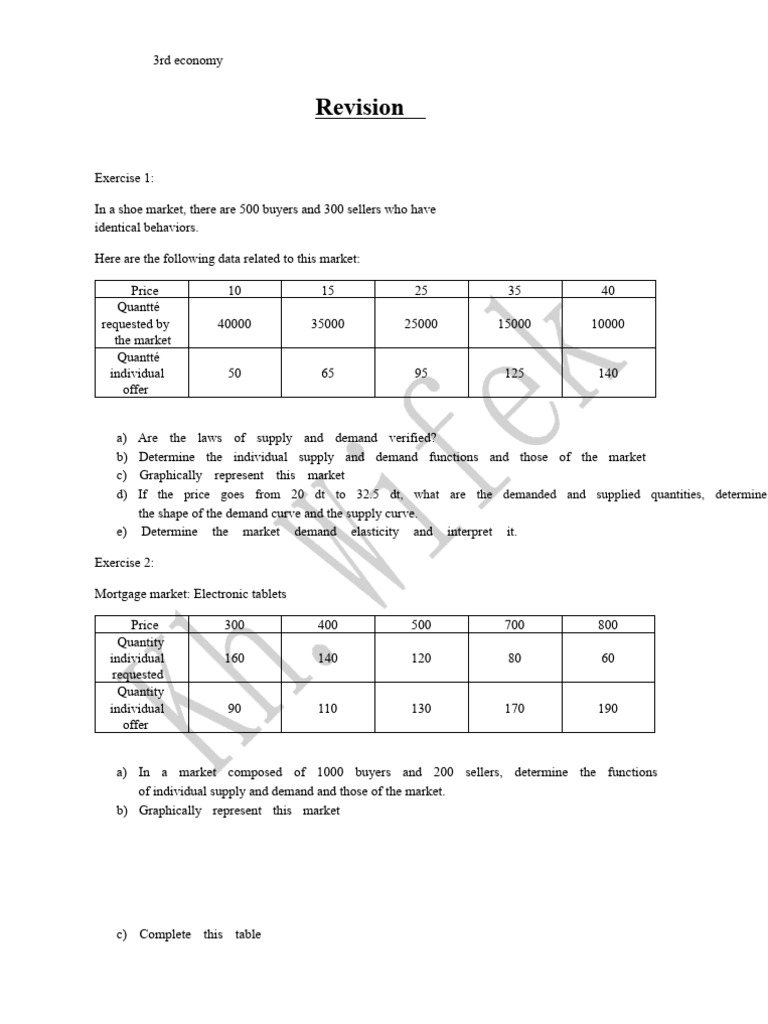 Revision For 9th Grade Economics | PDF | Demand | Supply (Economics)