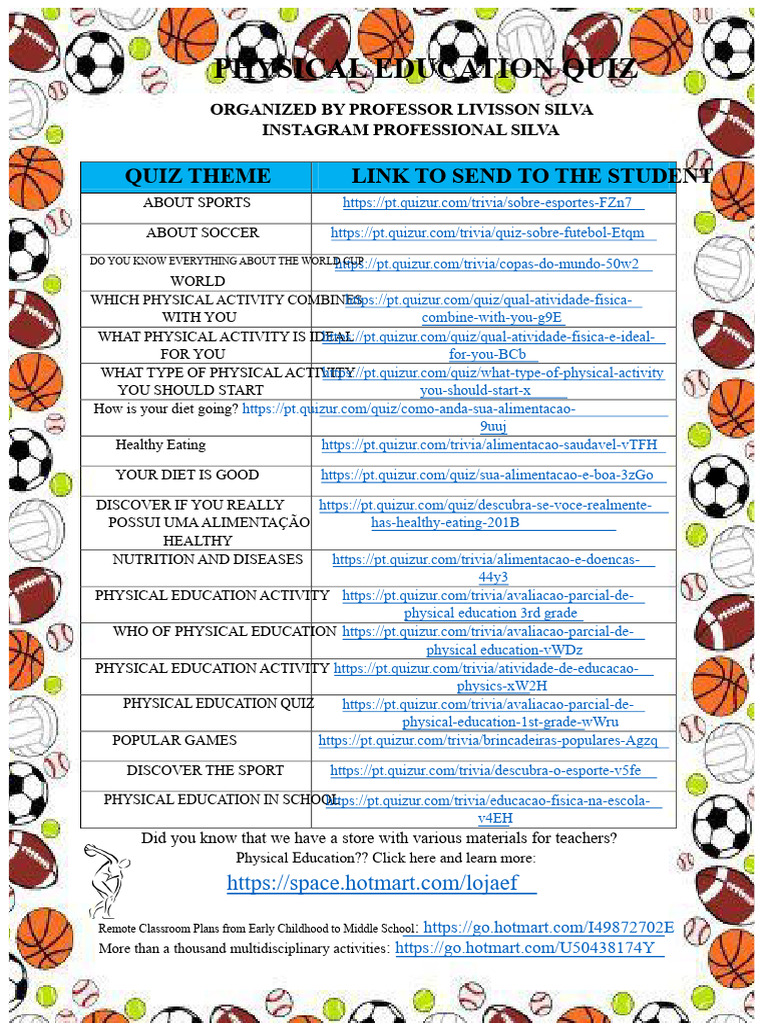 Sports Trivia Quiz for Students | PDF | Healthy Diet | Physical Education