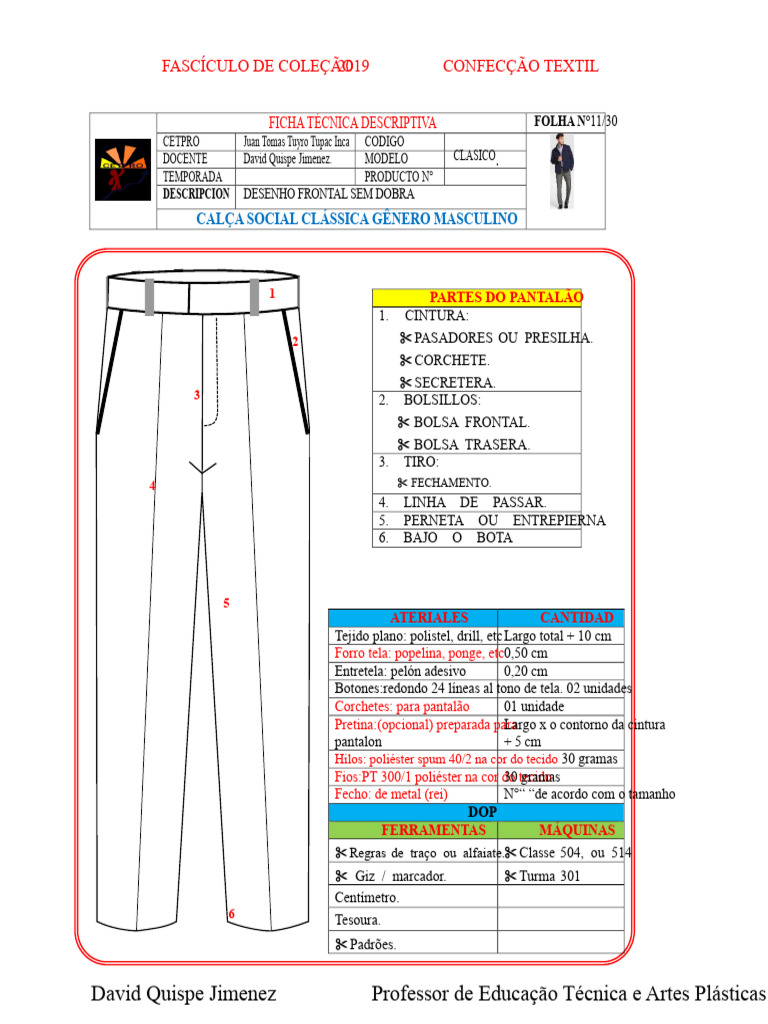 ficha técnica descritiva | PDF | Roupas