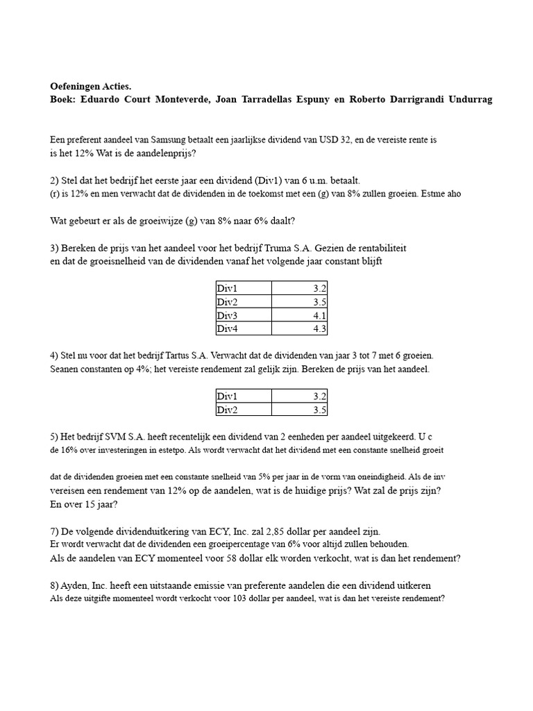 Oefeningen Onderwerp 1 | PDF
