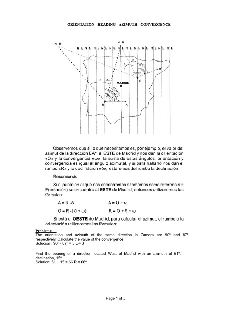 Orientation Azimuth Course Convergence | PDF