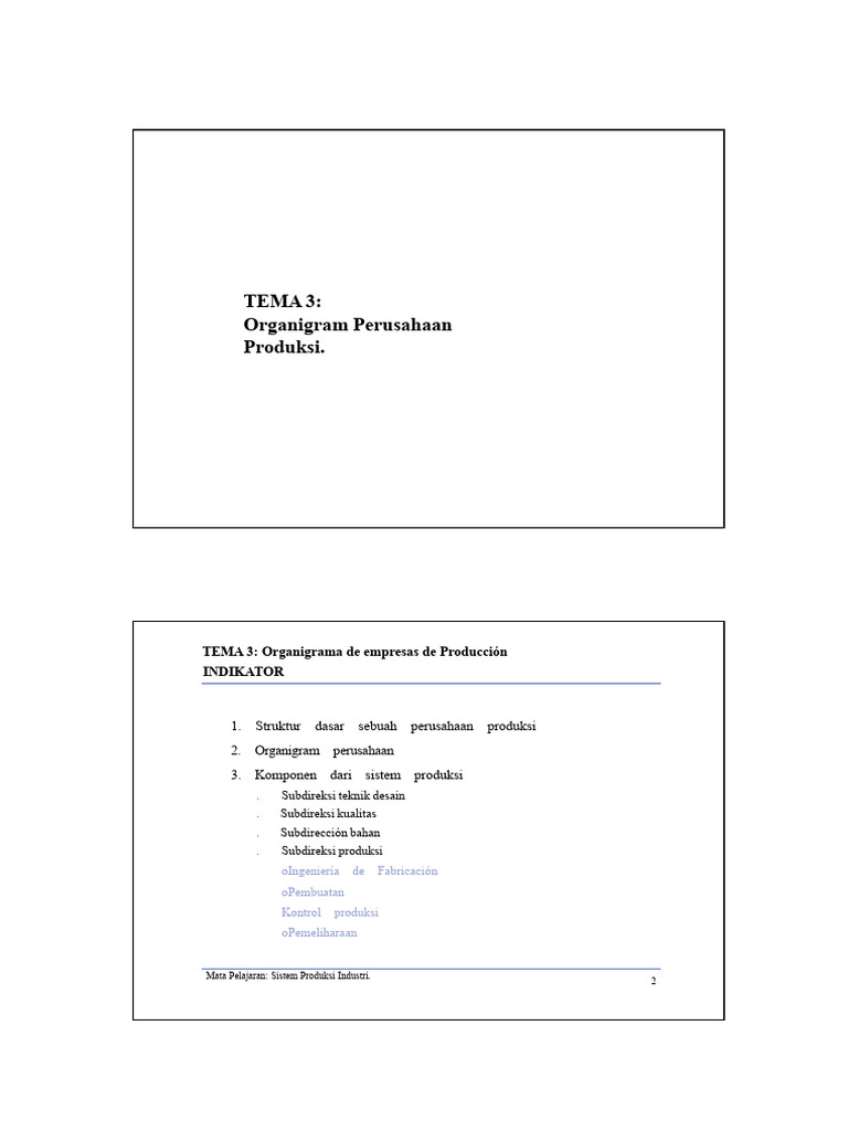 Struktur Organigram Perusahaan Produksi | PDF