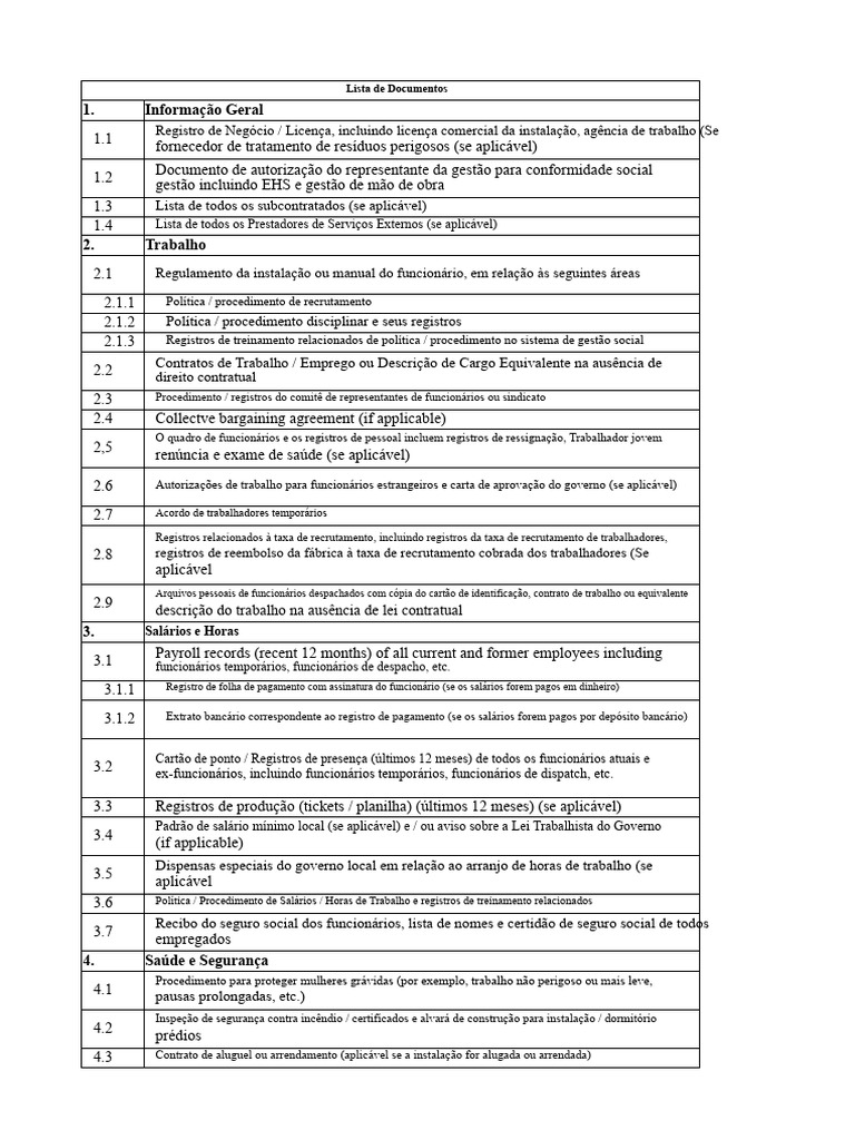 Checklist WCA | PDF | Recrutamento | Salário