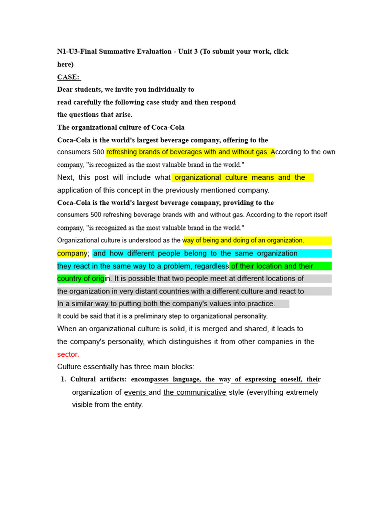 N1-U3-Final Summative Assessment - Unit 3 | PDF | Organizational ...