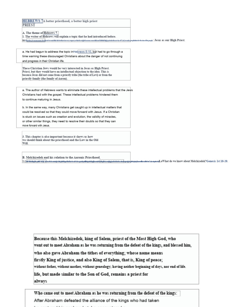 Understanding Hebrews 7: The Priesthood of Melchizedek | PDF | Aaron ...