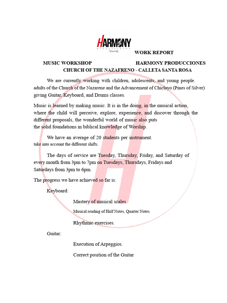 Music Class Report | PDF | Behavioural Sciences | Psychology