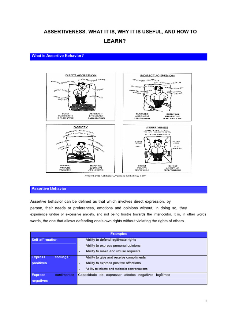 Understanding Assertiveness Skills | PDF | Thought | Nonverbal ...
