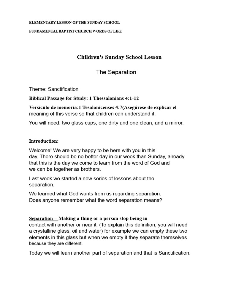 Lesson 2: Sanctification | PDF | Sin | Jesus