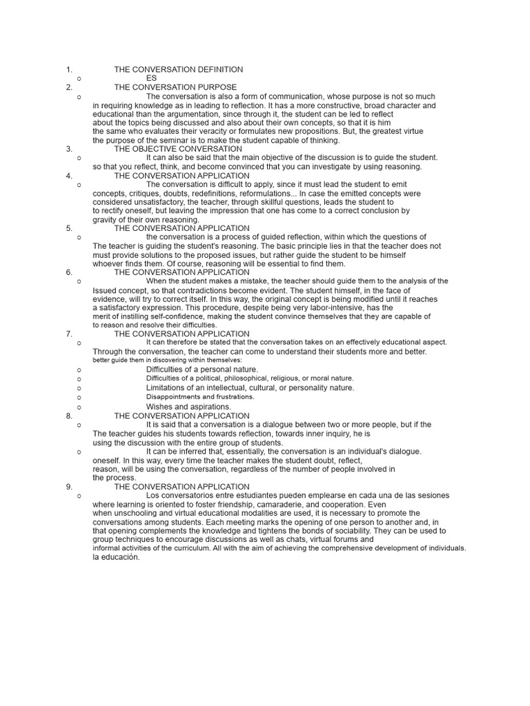 The Conversation Definition | PDF | Reason | Conversation