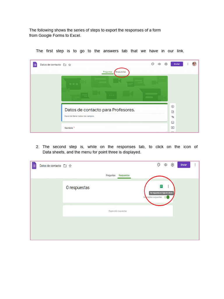 Manual Download of Google Forms Responses To Excel | PDF