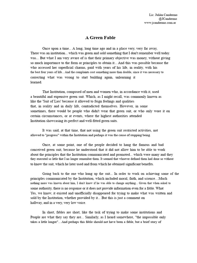 A Green Fable | PDF