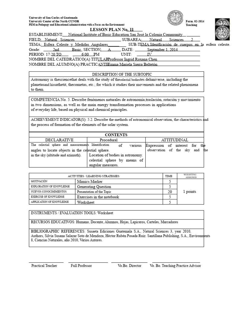 Week 3 Lesson Plan | PDF | Equator | Horizon