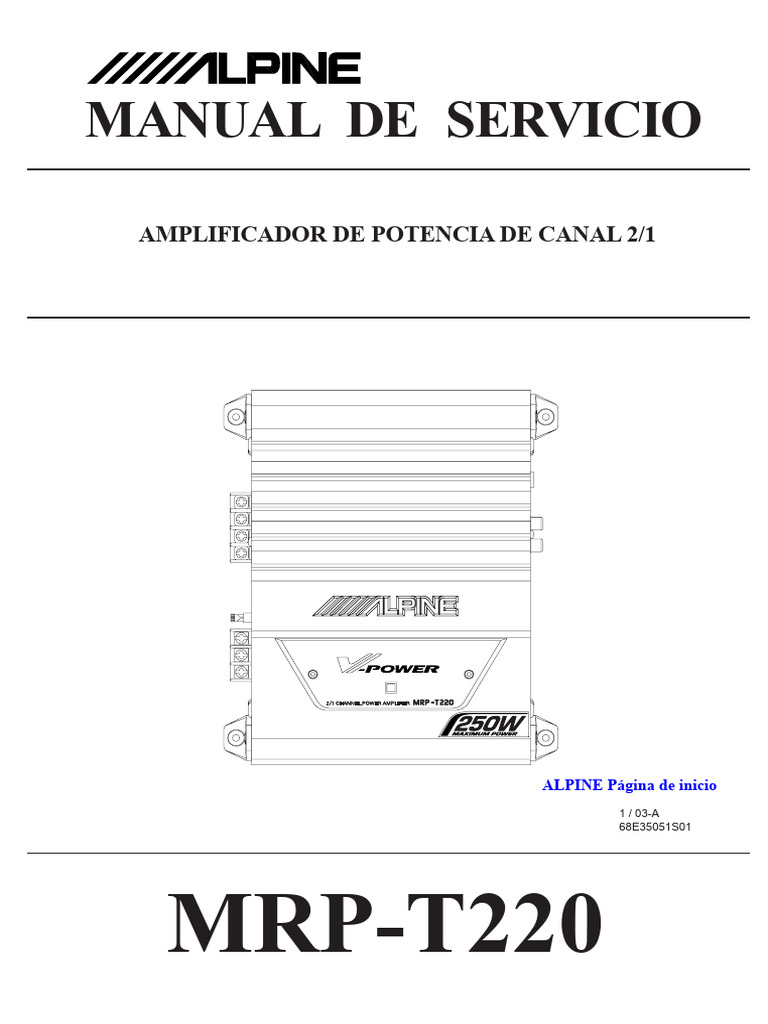 Manual de Servicio Alpine MRP-T220 | PDF | Soldadura | Construcción