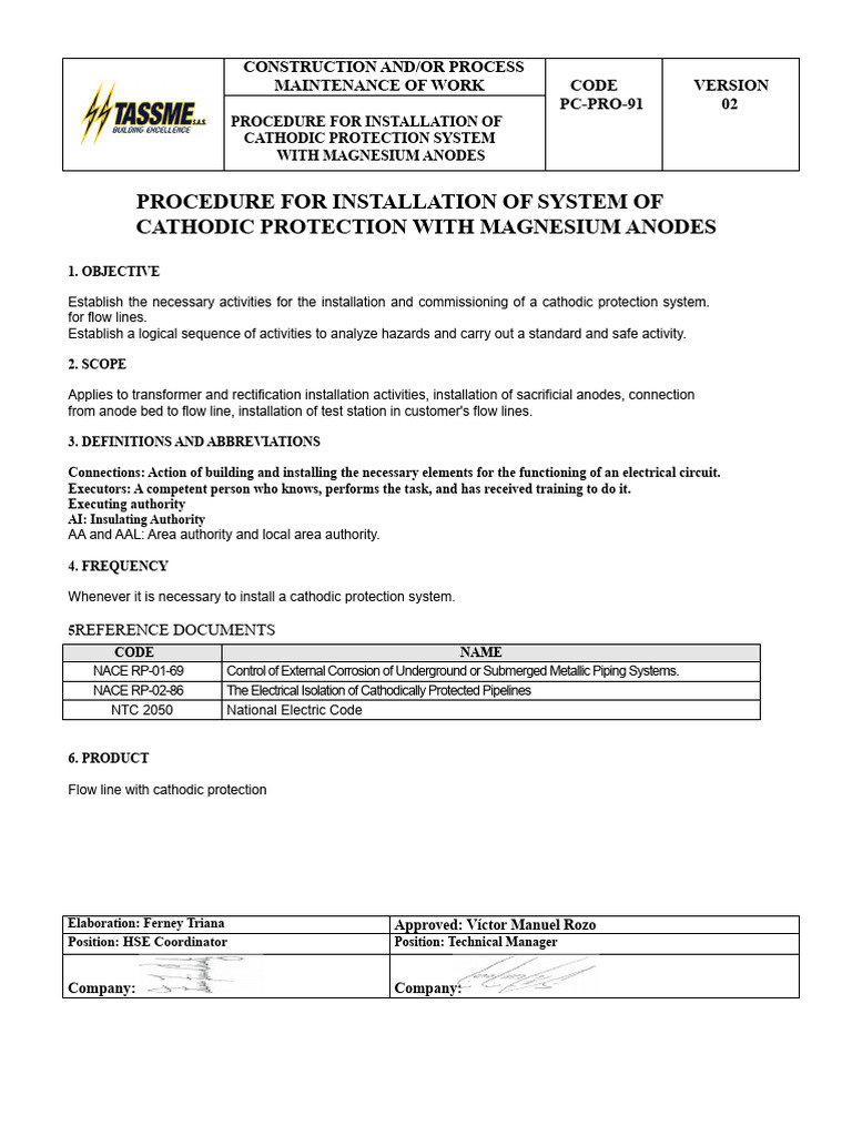 Cathodic Protection System Installation Guide | PDF | Anode | Electricity