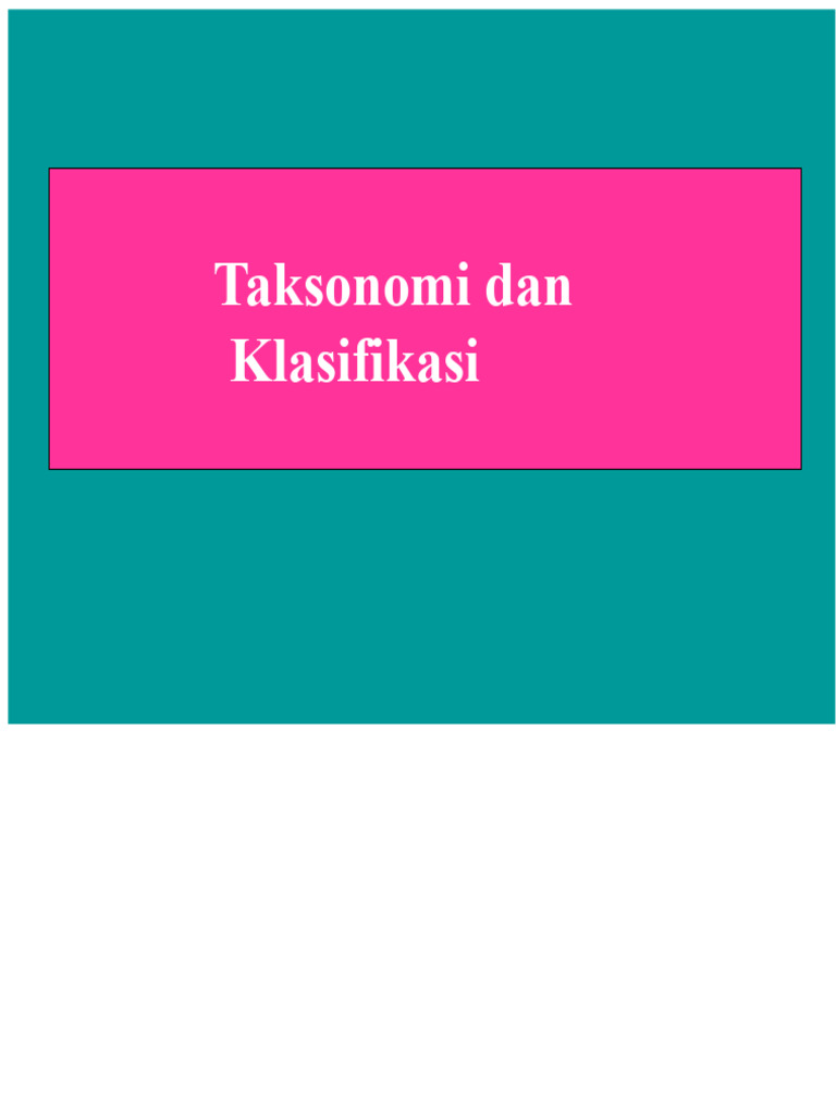 Taksonomi Klasifikasi 17 | PDF