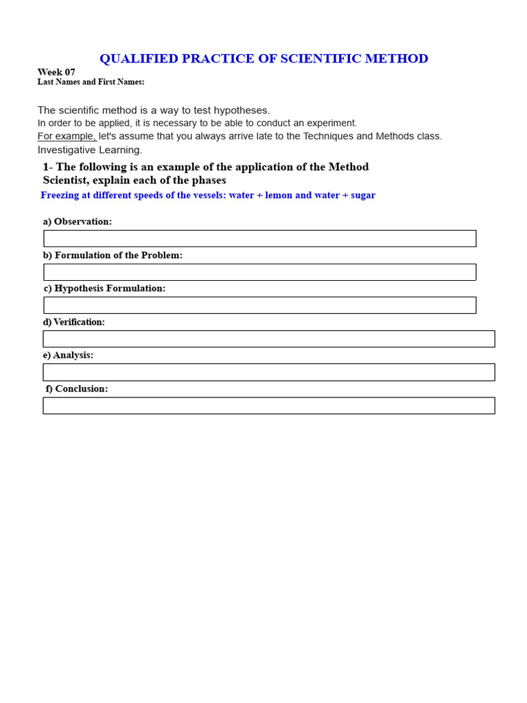 01- Qualified Practice of the Scientific Method | PDF