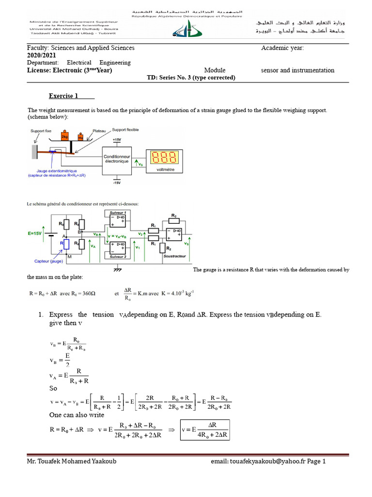 TD_3_sensor_and_instrumentation_2021_corrected | PDF | Computer Engineering | Physical Sciences