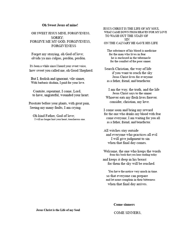 Oh Sweet Jesus Mine | PDF | Jesus | Religious Belief And Doctrine